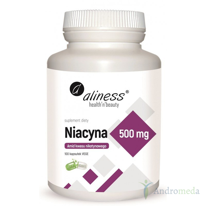 Niacyna 500mg 100 kaps Wit B3 Alines - Bio sklep Andromeda
